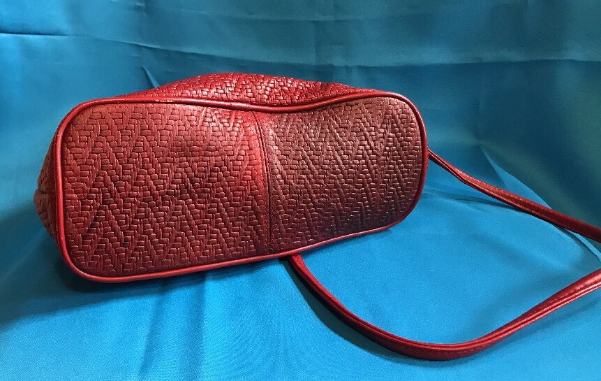 NATURALIZER SYNTHETIC RED Woven Look Shoulder Bag PURSE 9.25” x 7”Strap ...