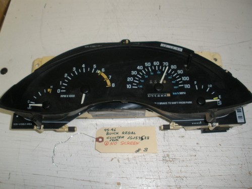 95-96 BUICK REGAL CLUSTER W / 171K #16153528( NO FRONT COVER SCREEN ...