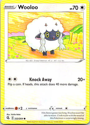 Wooloo 222/264 Pokemon Fusion Strike Regular Light Play | eBay