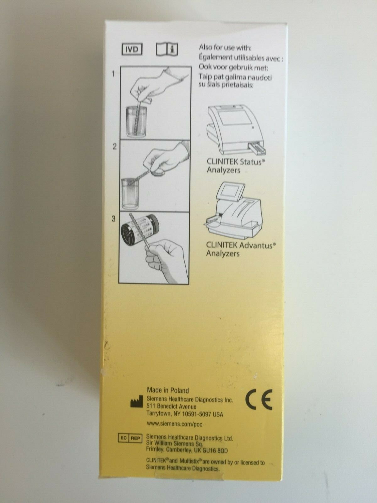SIEMENS BAYER 2161 Multistix 10 SG Urinalysis Test Strips -100/BX 2300 ...