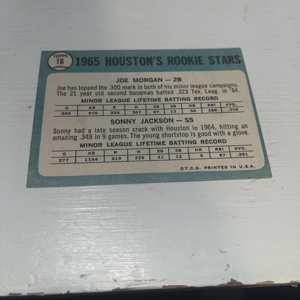 1965 Topps Houston .45’s Rookie Stars Joe Morgan #16 Rookie | eBay