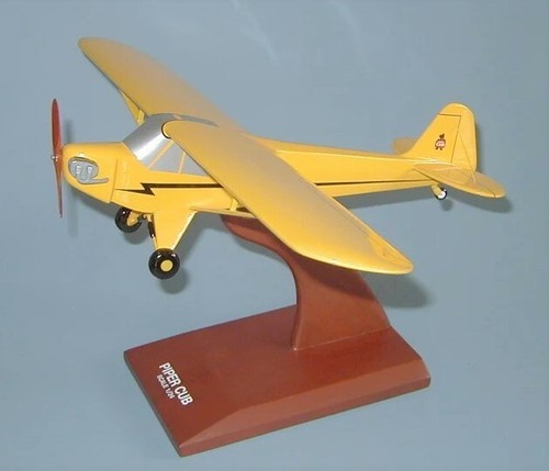Piper J-3 Cub Desk Top Display Private Trainer Plane Wood Model 1/24 SC ...