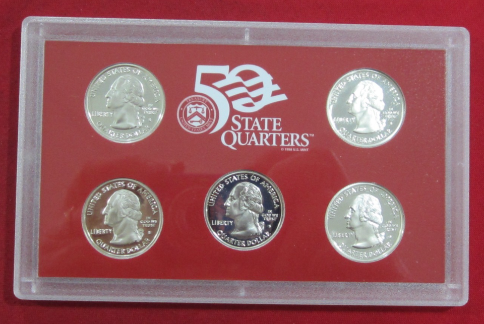2001 S Silver Proof State Quarter Set - No Box or COA ( KY,NC,NY,RI,VT ...