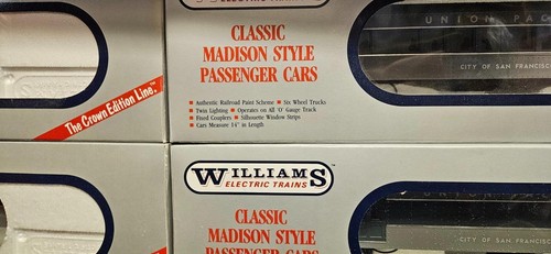 6 MINT IN BOX WILLIAMS CLASSIC MADISON STYLE PASSENGER CARS CITY OF SAN ...