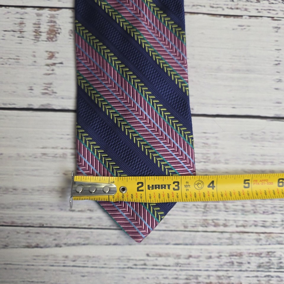 Paul Frederick 100% Seta Silk Tie Multicolor Stitch 3.75x64 Made In ...