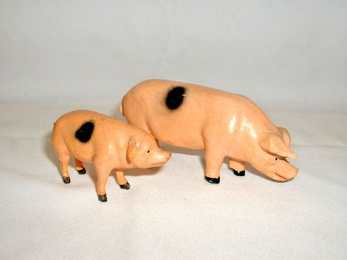 Large German Composition Christmas Putz Stick Leg Hog | eBay