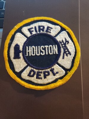 HOUSTON TX TEXAS FIRE DEPT. 4" ROUND VINTAGE PATCH Yellow White Blue | eBay
