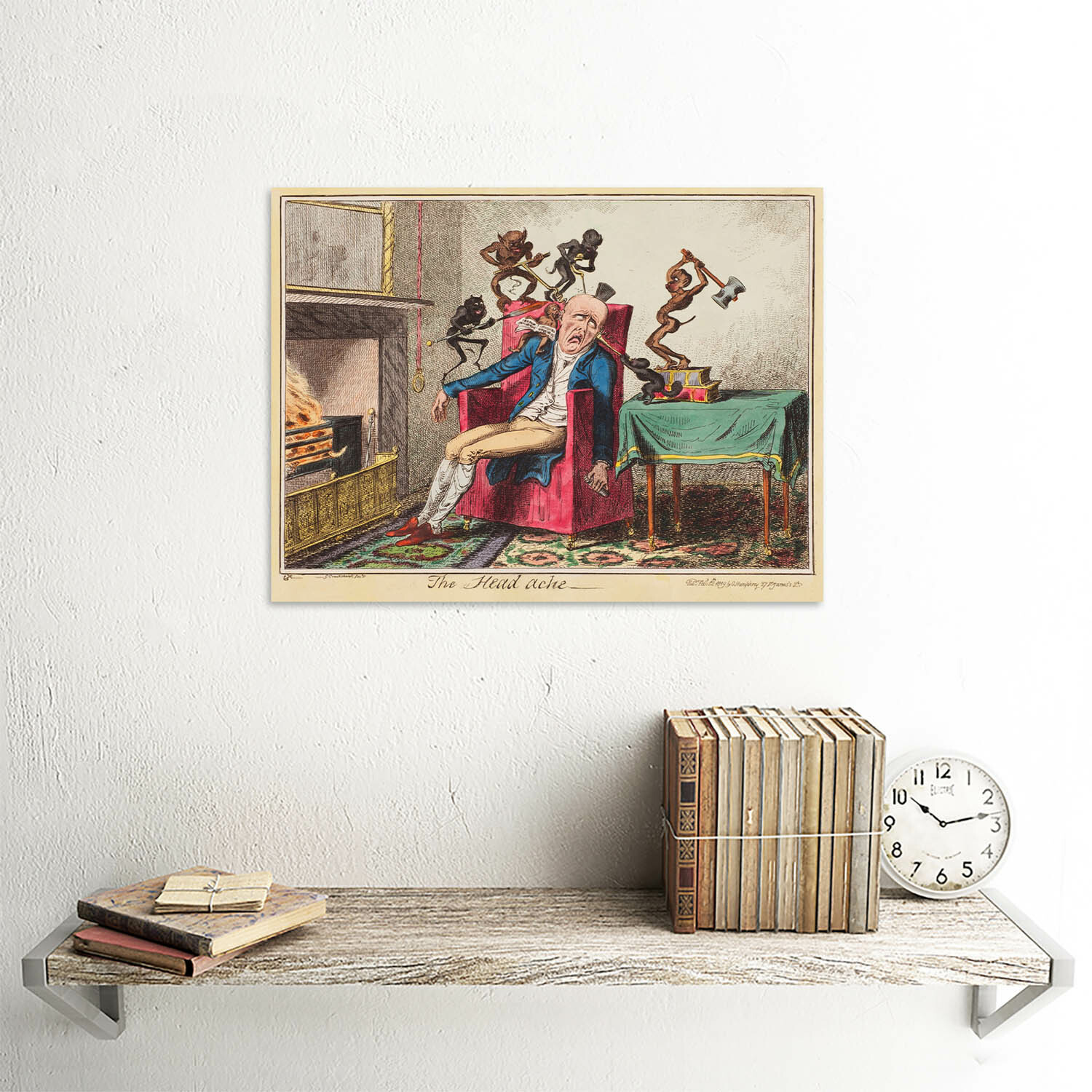 PAINTING SATIRE 1819 CRUIKSHANK HEAD ACHE 12x16 " POSTER ART PRINT ...