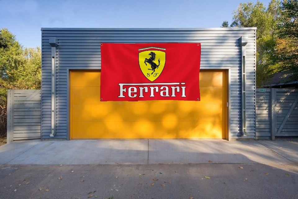 Ferrari 3x5 FT Flag Car Racing Red Banner for Garage Man Cave Wall ...
