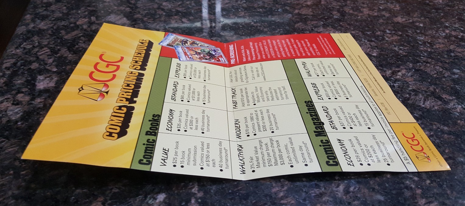 CGC PRICING SCHEDULE POSTER, when a comic book becomes a treasure. "NEW ...