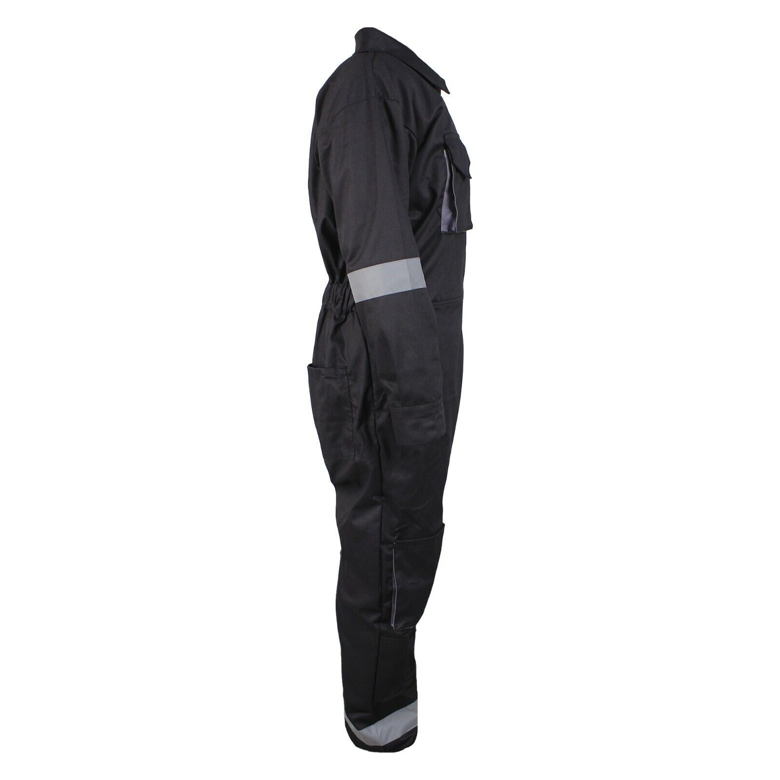 Black Work Wear Men's Overalls Boiler Suit Coveralls Mechanics ...