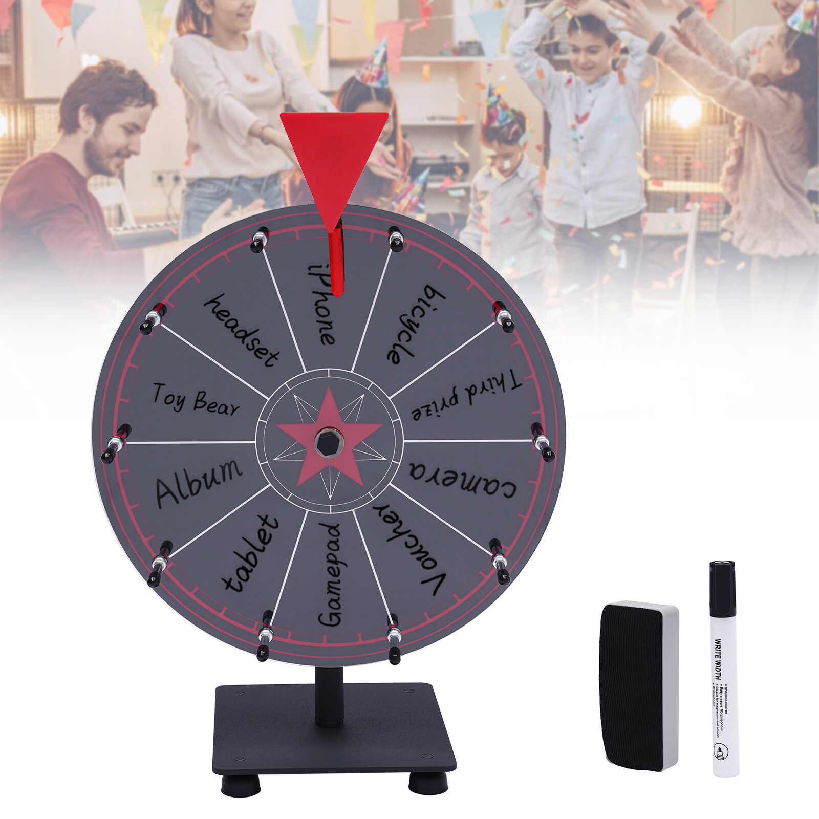 12" Tabletop Prize Wheel Dice Game Casino Night Spinner Holiday Events ...