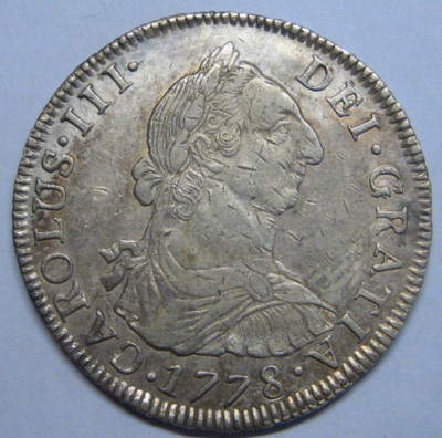 1778 POTOSI 4 REAL CHARLES III TONED BOLIVIA SPANISH SILVER COLONIAL ...