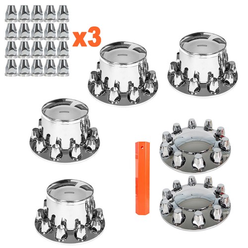 For Semi Truck Hub Cover Wheel Axle Cover Center Caps W/33mm Lug Nut ...