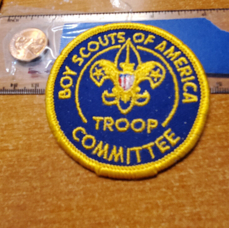 BSA Troop Committee Position Patch 1970-73, blue twill background [moww ...