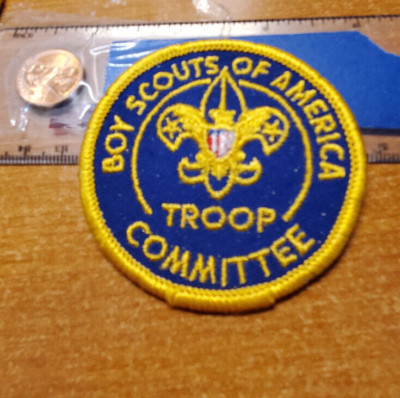 BSA Troop Committee Position Patch 1970-73, blue twill background [moww ...