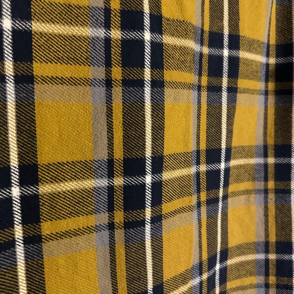 Seuvas diggin Handmade Japanese Flannel Work Shirt Mustard Navy Plaid V ...