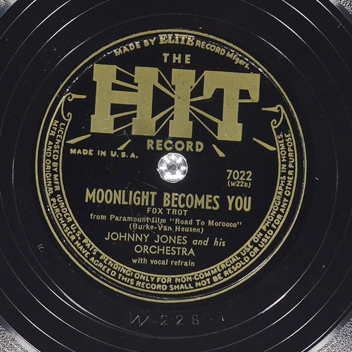JOHNNY JONES Moonlight Becomes You / Ticketyboo HIT 7022 VG+ 78rpm | eBay