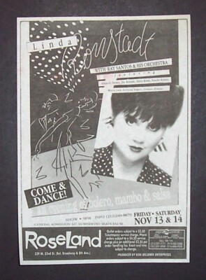 Linda Ronstadt Frenesí Tour Roseland, NYC 1992 Mini Poster Type Concert ...