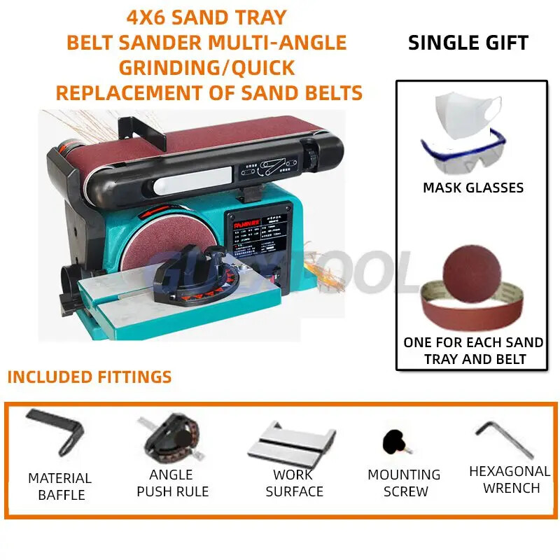 Sanding Disc Belt Sander Woodworking Sanding Machine Metal Drawing ...
