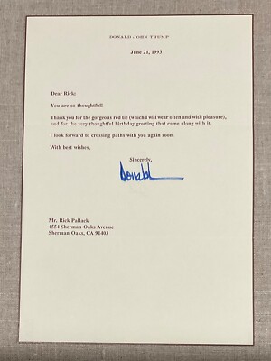 President Donald Trump Authentic Original Autographed Signed Letter To ...