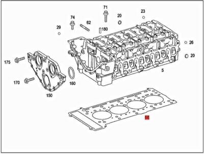 Genuine MERCEDES Cylinder head gasket 2710161520 | eBay