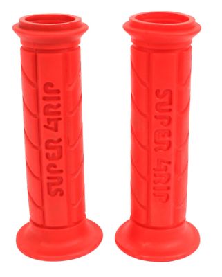 NEW Super Grip Red Rubber Grips with End Caps 7/8" Handlebar Grips Set ...