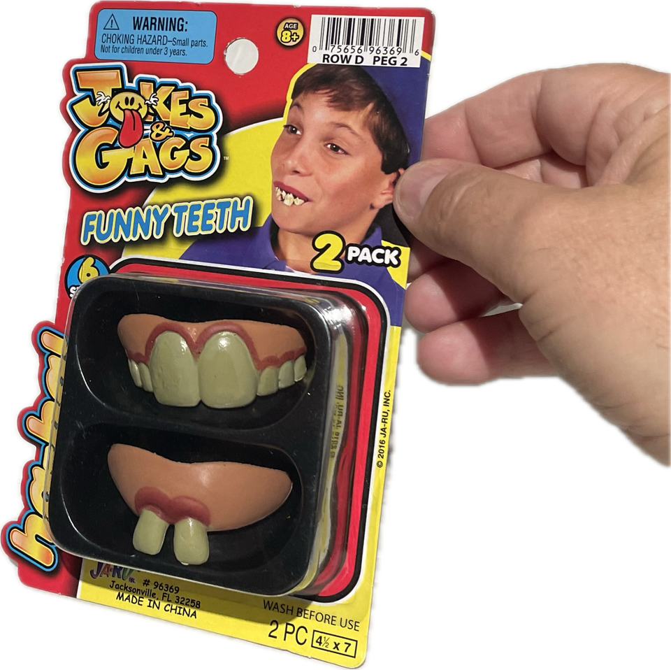 2 FUNNY JOKE TEETH Nerd Fake Hillbilly Bad Halloween Set Ugly Buck ...