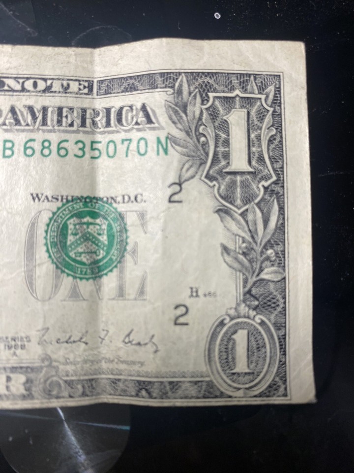 *ERROR* $1 $1.00 1 DOLLAR BILL FEDERAL RESERVE NOTE - MISPRINTED ...
