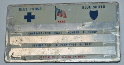 Vintage Blue Cross Blue Shield Information Engravable Metal Gold Tone ...
