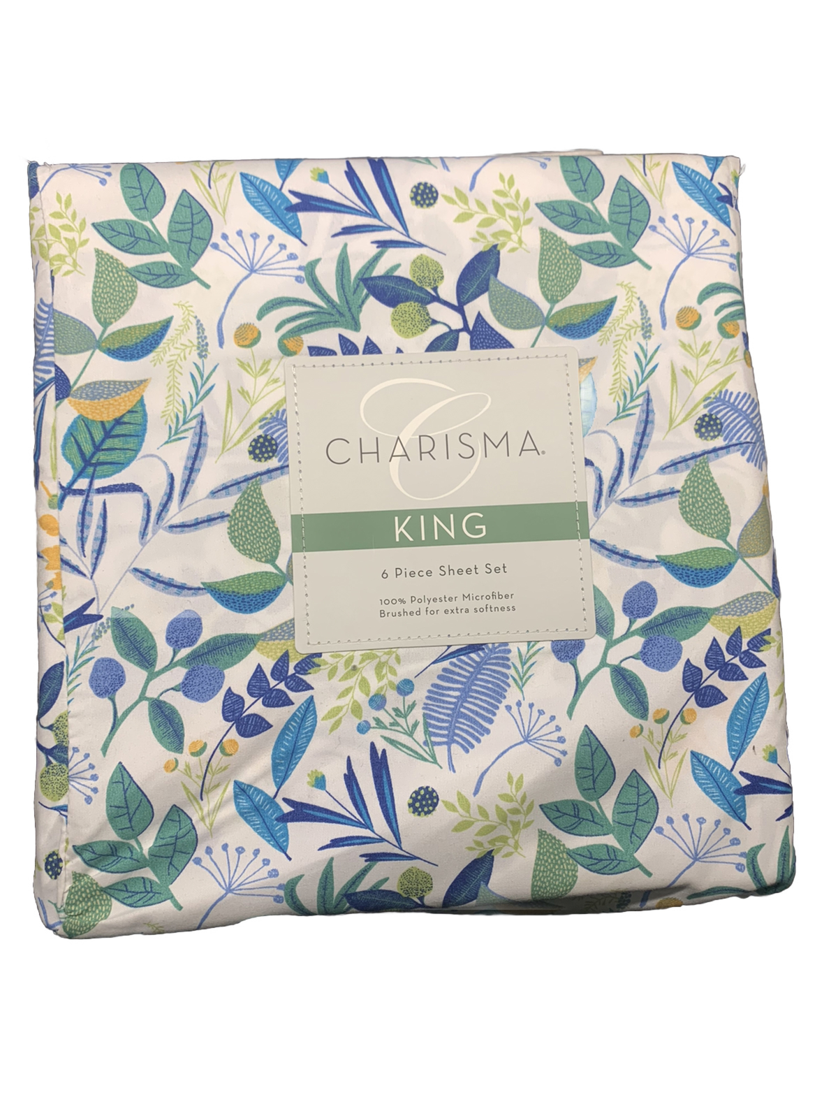 Charisma CMA King Size Sheet Set - 6 Piece Peyton (Multi Leaves) | eBay