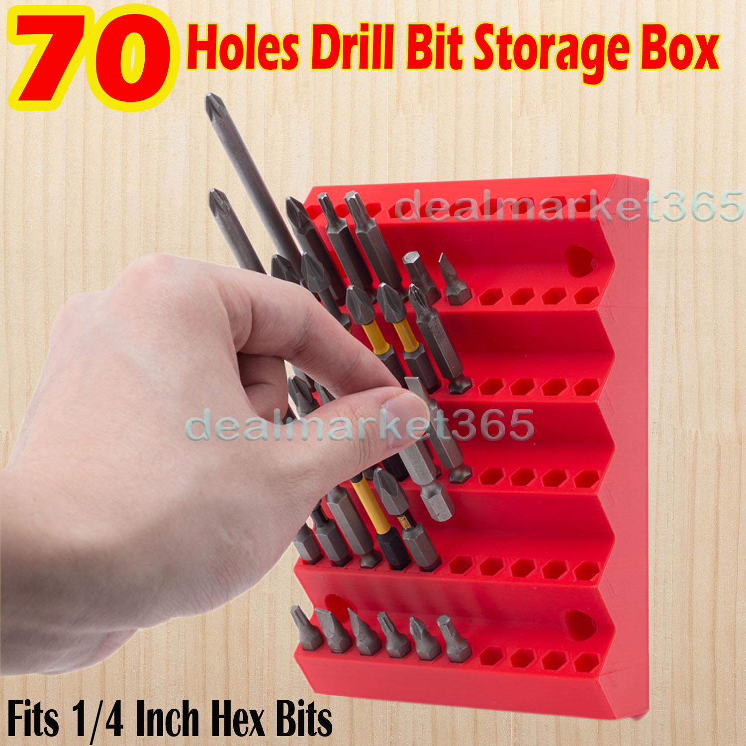For 1/4 Inch Hex Bit Screwdriver Bits Organizer Bit Storage Wall Mount ...