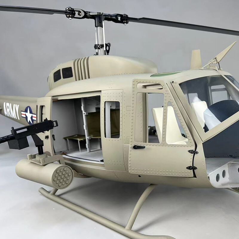 800 Size UH-1D Army ARF RC Helicopter Fuselage SM2.0 Military KIT w ...