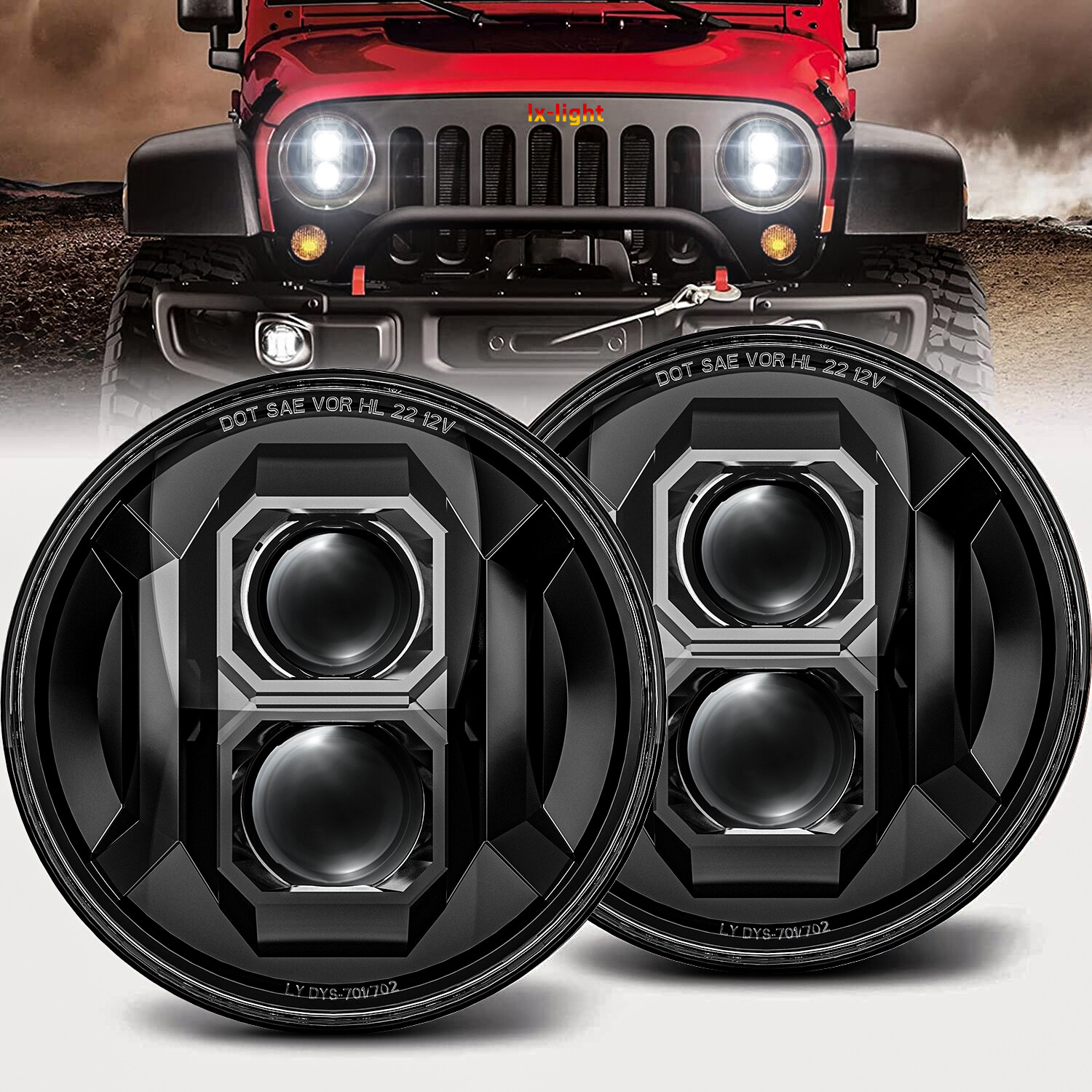 for TOYOTA LAND CRUISER FJ40 FJ60 Corolla Pickup 2pc 7inch Led Round ...