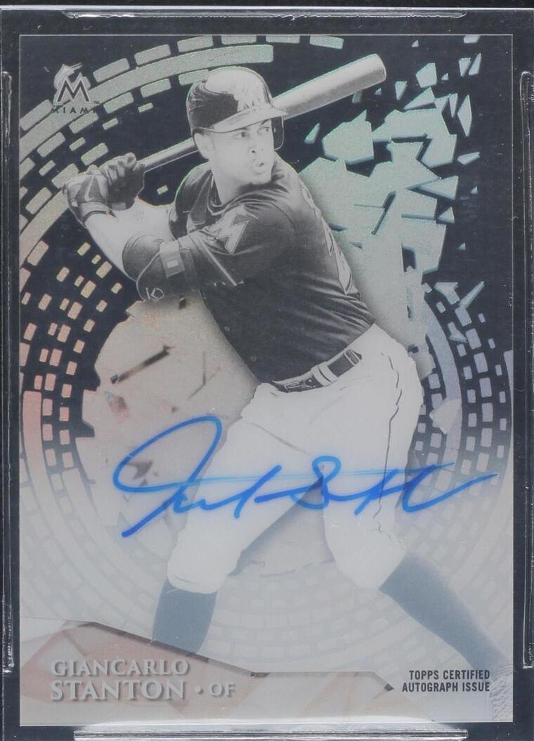 2014 Topps High Tek - Autographs Giancarlo Stanton #HT-GST Black ...