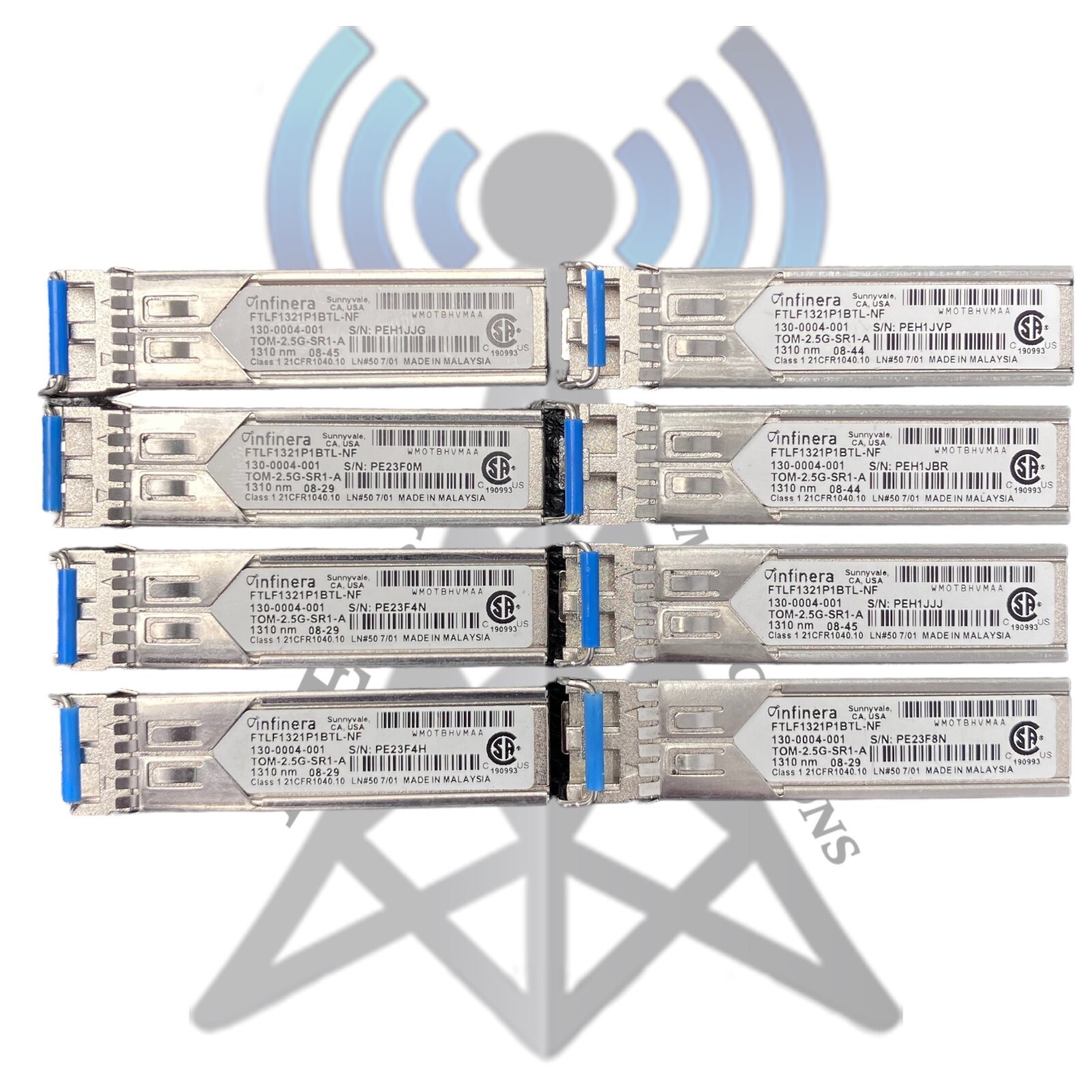 Lot of 8, Infinera, TOM-2.5G-SR1-A, WMOTBHVMAA, 130-0004-001, 1310nm ...