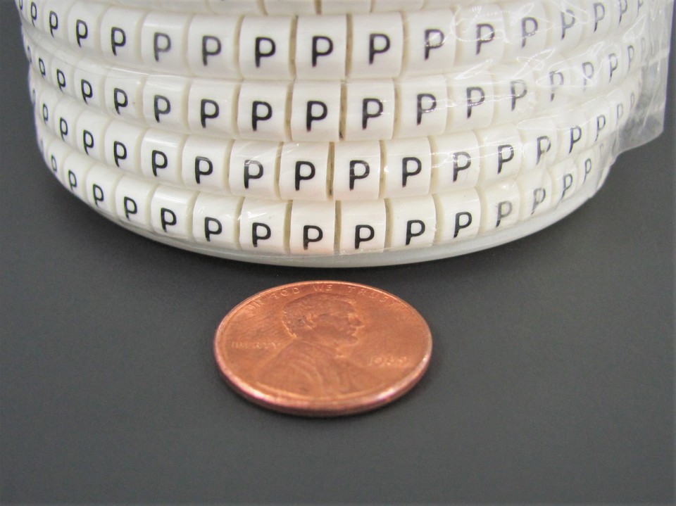 (1000x) Wieland Size 5, Letter P Slip On Wire Marker, .160" to .215" OD ...