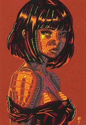 Manga Comic Art dark goth Girl Inks A4 Card Signed Hand Drawn | eBay