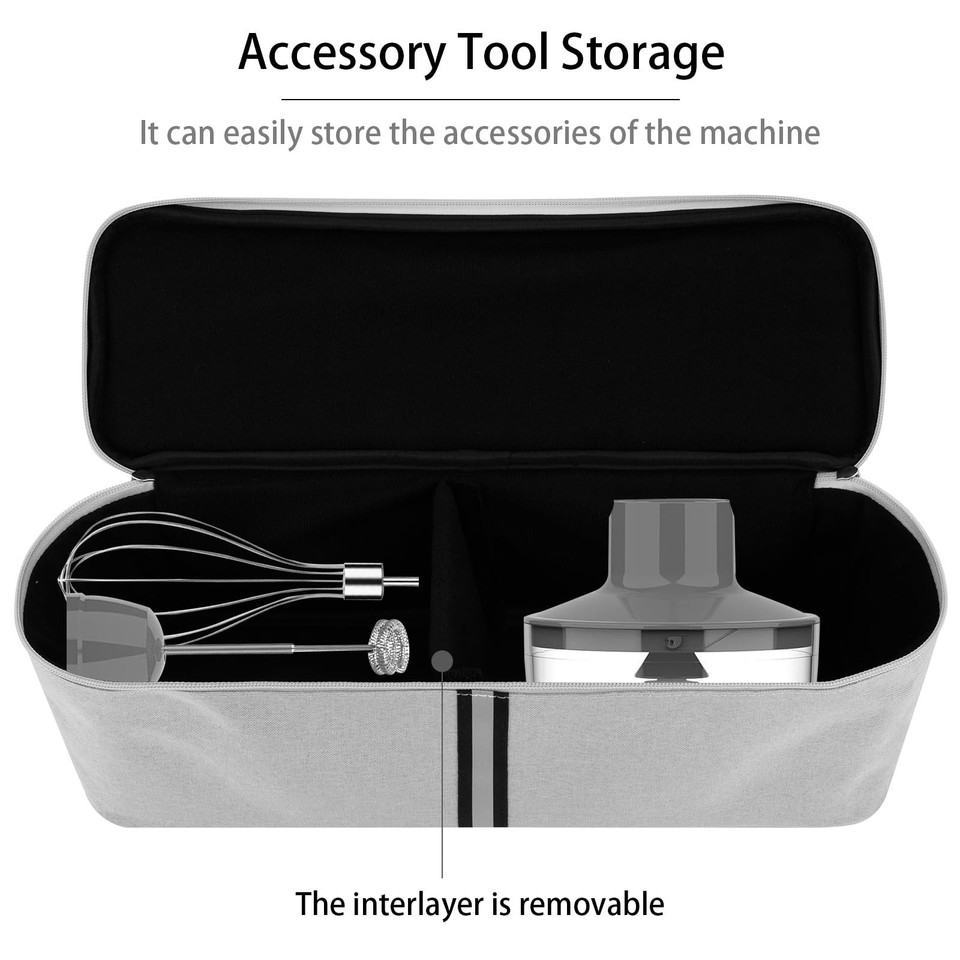 Immersion Hand Blender Storage Bag - Light Grey, Portable Handheld ...