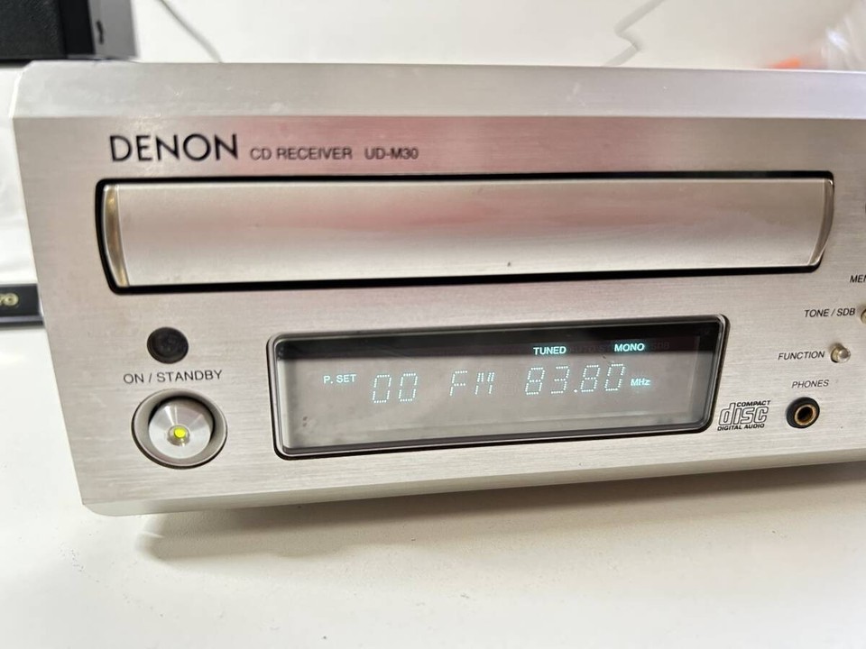 Denon UD-M30 Compact CD Player Mini Receiver Hi-Fi Silver AC100 V 50/60 ...