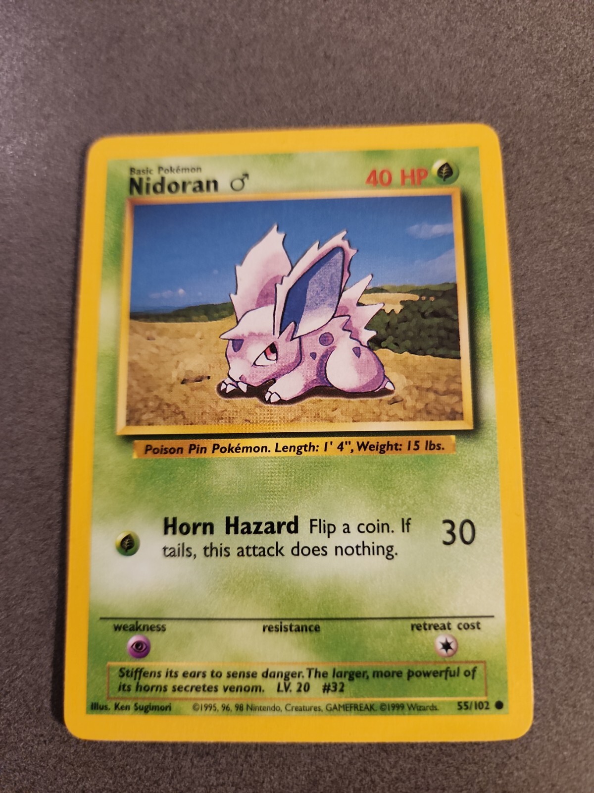 Nidoran 55/102 Base Set Unlimited Pokemon NM-Mint Vintage Card a3 | eBay