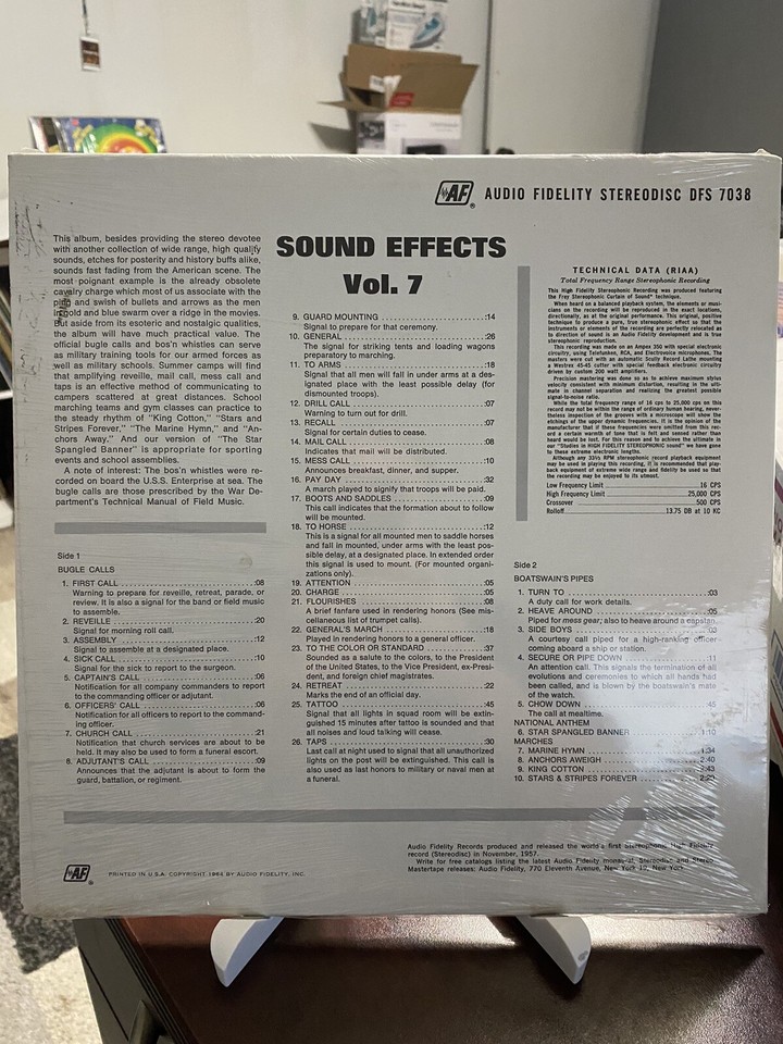 Sound Effects Volume 7 1964 Audio Fidelity Stereodisc Vinyl LP Sealed ...