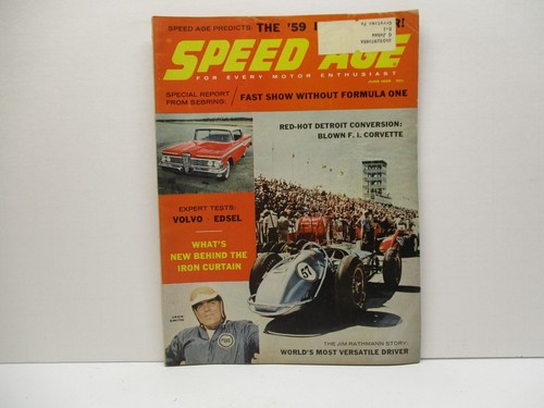 June 1959 SPEED AGE Magazine Corvette Volvo Edsel Chevy Ford Truck Car ...