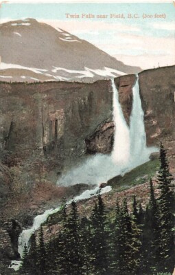 Postcard Twin Falls near Field British Columbia Canada DB | eBay