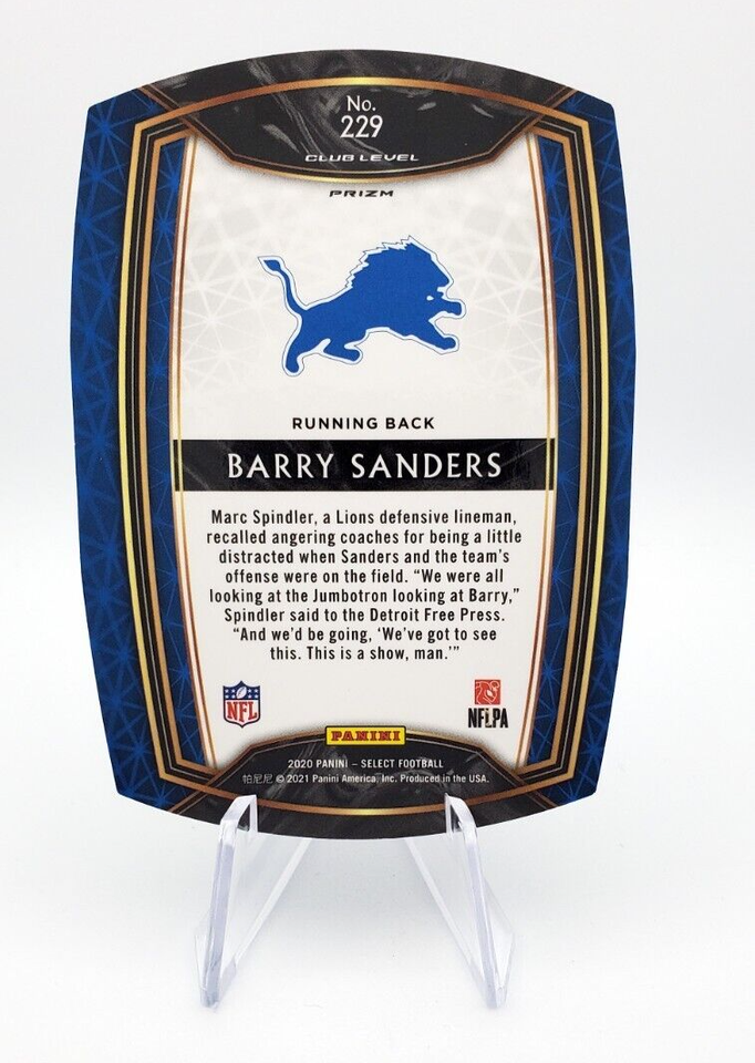 2020 Panini Select Club Level Prizm #229 Barry Sanders DIE CUT | eBay