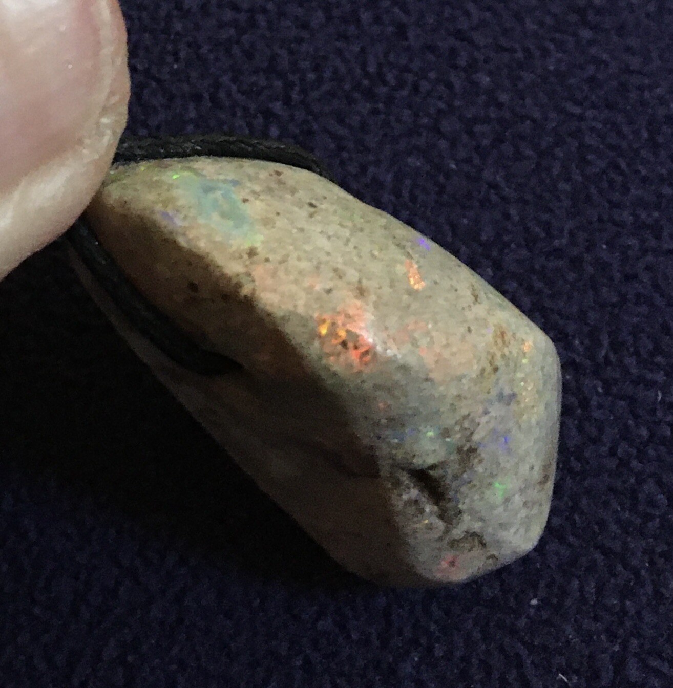 Australian Andamooka Opal Cab 16 mm x 12 mm 4.35 ct Striking RedGreen ...