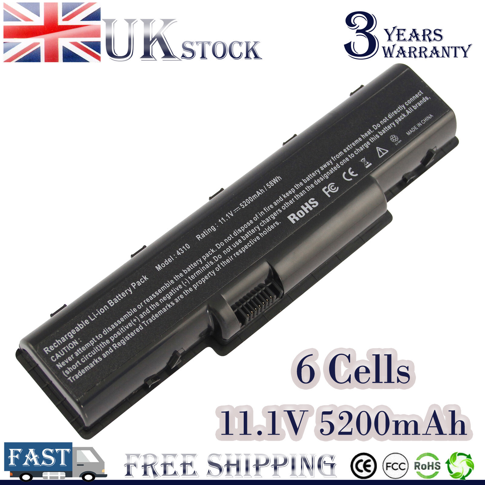 Battery For Acer Aspire 5300 5338 5542 5735 5738Z 5738G AS07A31 AS07A41 ...