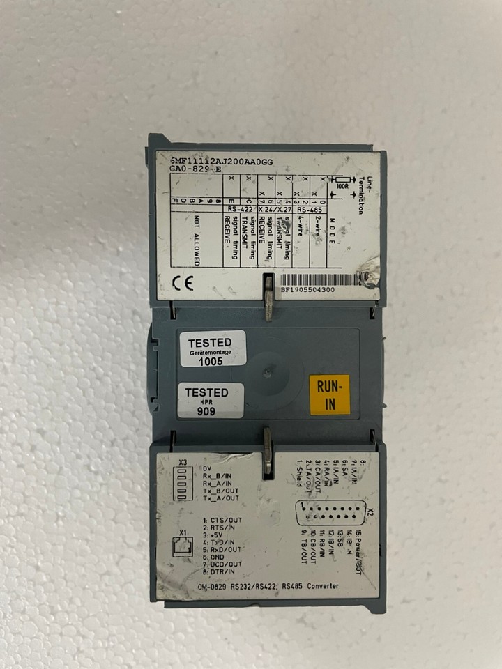 Siemens SICAM CM-0829 RS232/RS422 RS485 Convertor Module | eBay