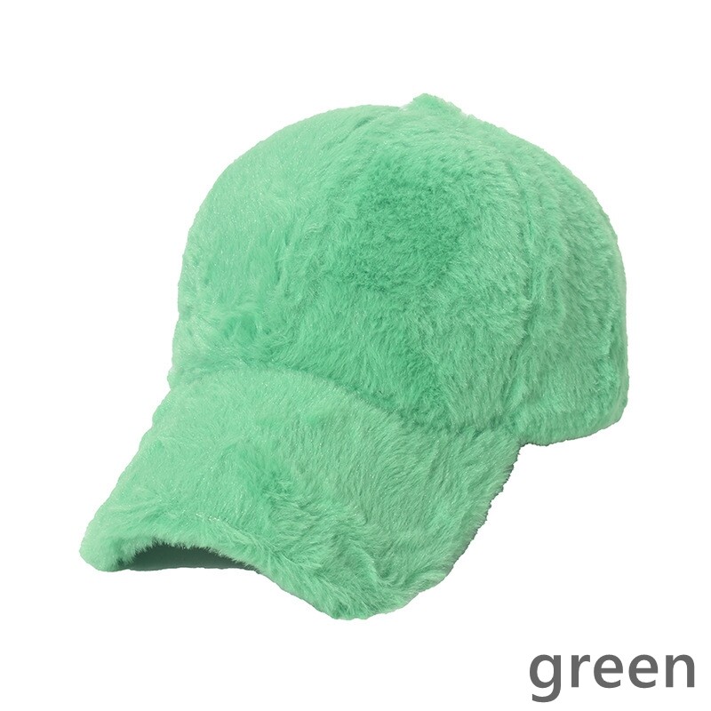 Lady Faux Fur Trucker Hat Baseball Cap Casual Thicken Thermal Winter ...