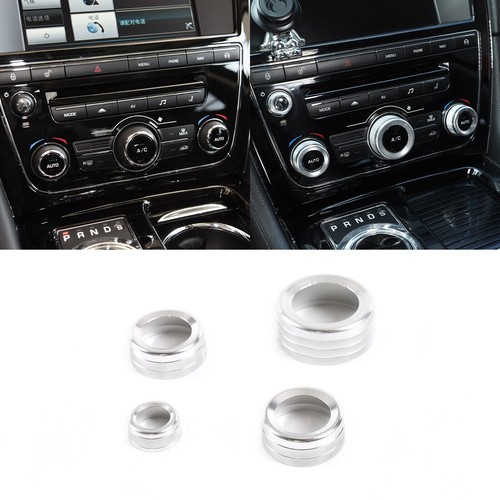 For Jaguar XJ 2010-2019 4PCS Matte Silver Aluminum Climate Console Knob ...